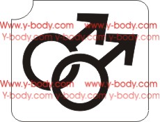 Gay Pride Male Symbol - Glitter Stencils